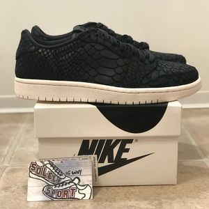 Jordan | Shoes | New Nike Air Jordan Low Leather Python Black | Poshmark